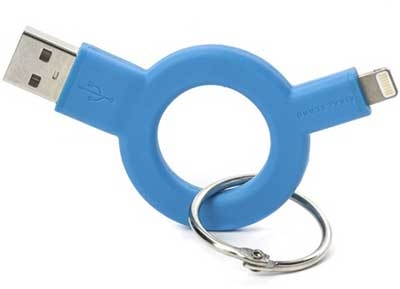 Charge and sync, keychain blue