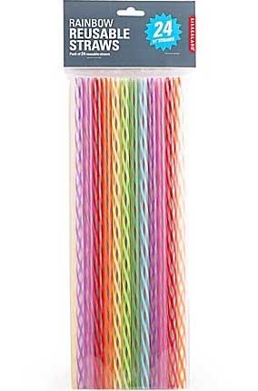 Rainbow reusable straws