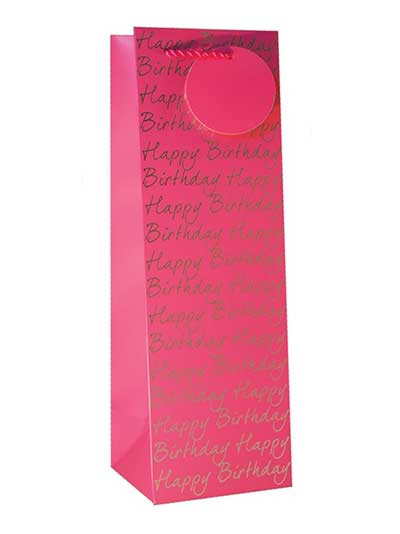 Ukrasna kesa P Dazzle Birthday Script Silver/Pink