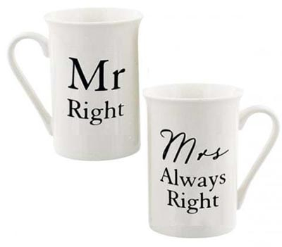 Set šolja Mr Right & Mrs Always Right