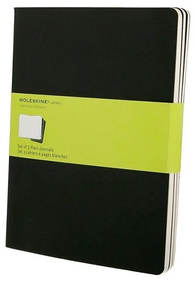 Moleskine - Set of 3 Notebooks, Black - Extra Large