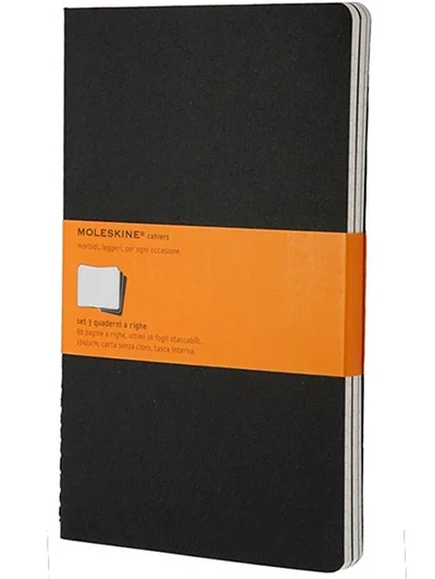 Moleskine - Set of 3 Notebooks, Black