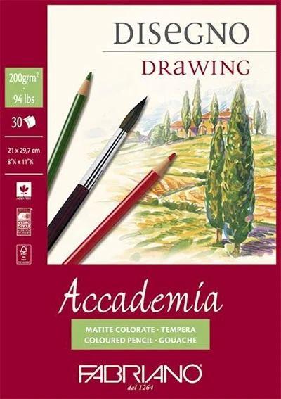 Fabriano Accademia Disegno - A5 blok za crtanje, 200 gr/30 listova