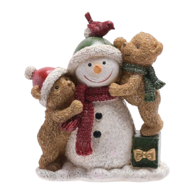 NG Figura - Snowman and Teddy Bears Scene