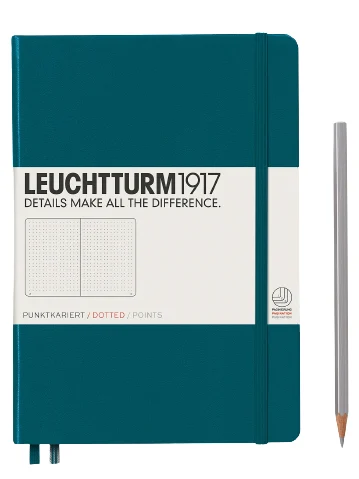 Agenda Medium A5 Hardcover - Leuchtturm, 249 PG Dotted Pacific Green