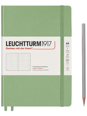 Agenda Medium A5 Hardcover - Leuchtturm, 251 PG Dotted Sage