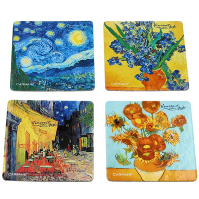 Podmetači set 4 - Van Gogh, 10x10 cm