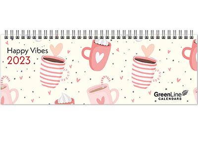 Stoni planer 2023 - GreenLine, Happy Vibes, 29.7x10.5 cm