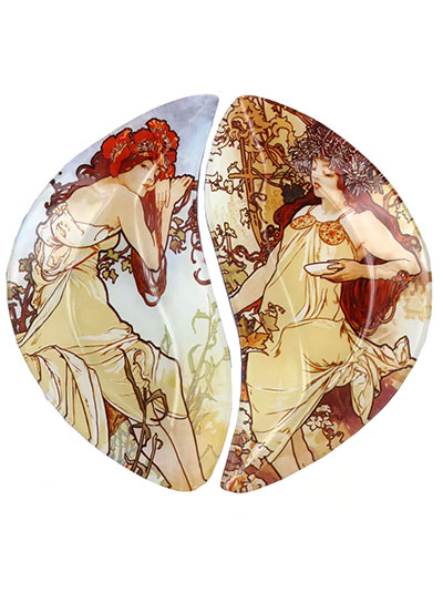 Dekorativni tanjir - Mucha, Four Seasons, 21,5x12cm