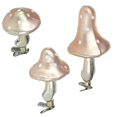 NG Ukras set 3 - Glass Mushroom Clips