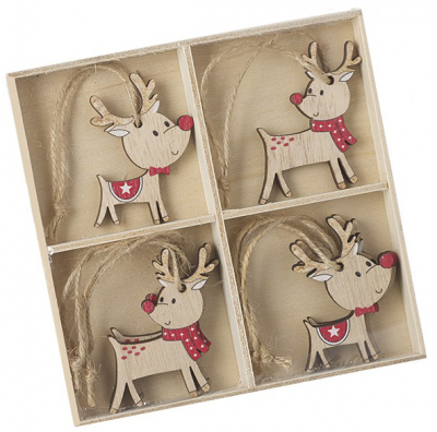 NG ukras set 8 - Wooden reindeer hanger