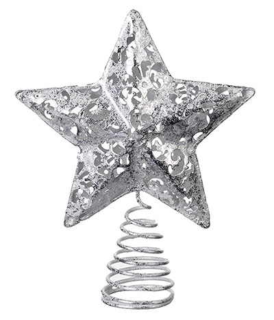 NG vrh za jelku - Metal silver star
