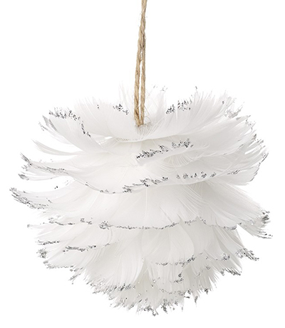 NG ukras - Hanging white feather ball