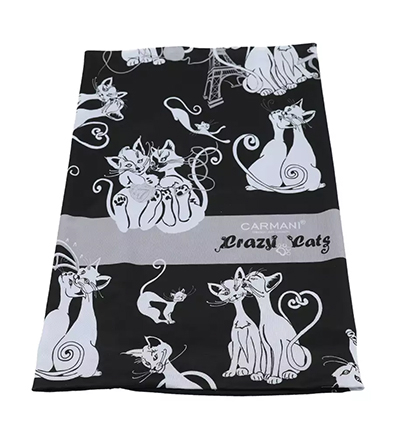 Ešarpa - Neck tube, Crazy Cats, black, 25.5x36.5 cm