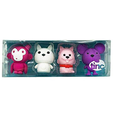 Gumice - Animal pink, Set/4