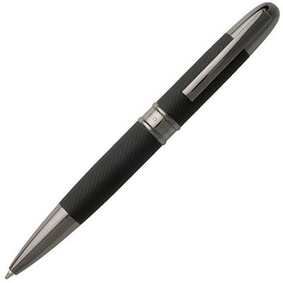 Hugo Boss Ballpoint Pen, Stripe, Matte Black