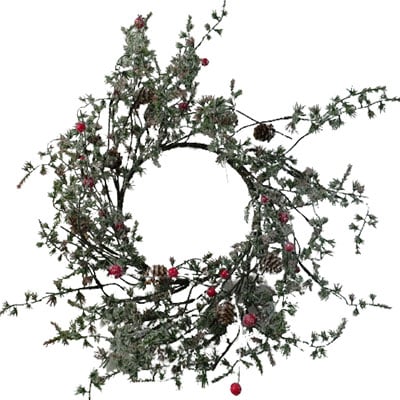 Novogodišnja dekoracija - Wreath With Red Berry/Ice/Cones