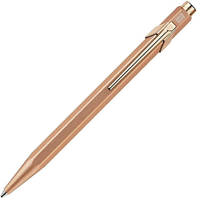 Caran d'Ache 849 Original Metallic Rose Gold Ballpoint Pen with Rose Gold Trim, Blue Ink