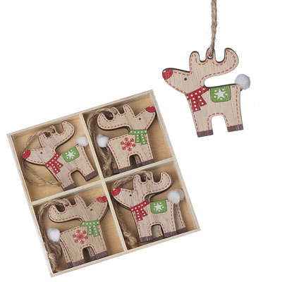 Novogodišnji ukras - Wooden Reindeer Hanging