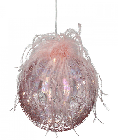 Novogodišnji ukras - Hanging, LED glass ball, Rose Father