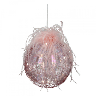 Novogodišnji ukras - Hanging, LED glass ball, Rose Father