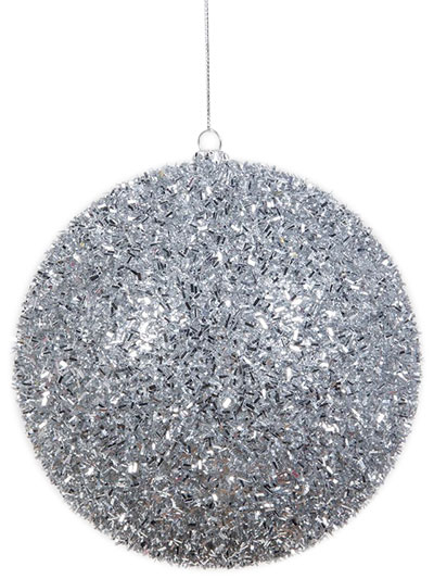 Novogodišnji ukras - Round Bauble Silver Glitter