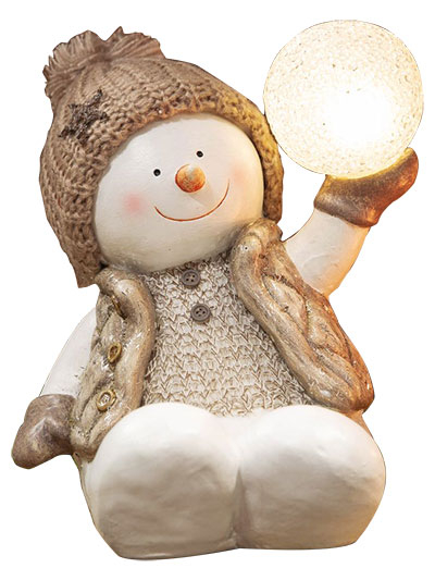 LED Novogodišnja figura - Snowman, Holding Snowball