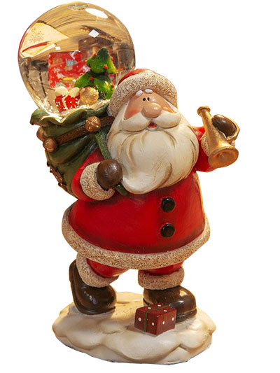 Novogodišnja figura/vodena kugla - Santa with Sack