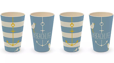 Čaše Tumbler Bamboo, set od 4 - Beach