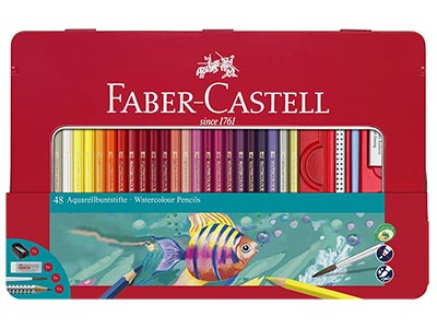 Faber-Castell Watercolor & Pencil - 2x48 Colors, Tin Case