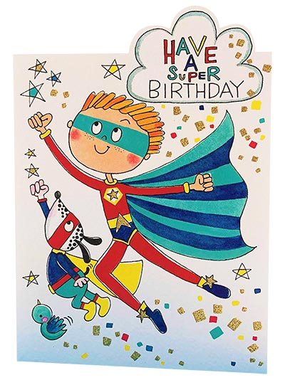 Čestitka - Super Bday, Super Hero