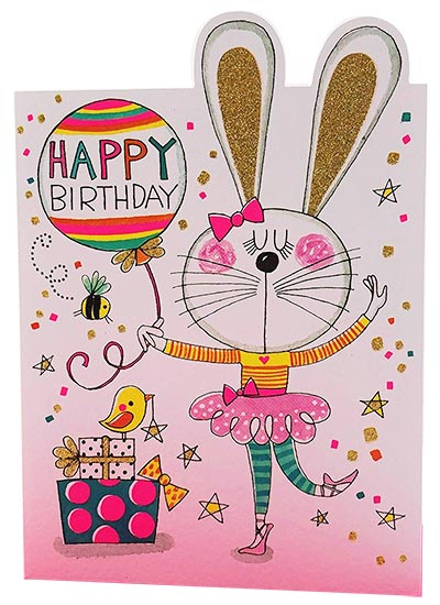 Čestitka - Happy Bday, Bunny Ballerina