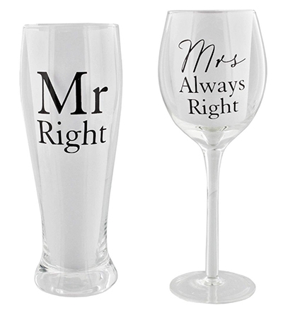 Set čaša - Mr Right/Mrs Always Right