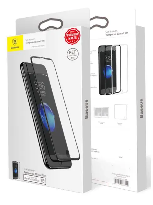 BASEUS Zaštitno staklo 5D Pet Soft 0.23mm za iPhone 7 Plus/ 8 Plus crno