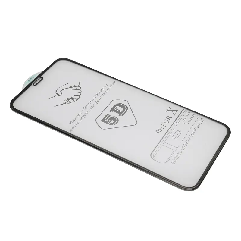 Folija za zaštitu ekrana GLASS 5D za Iphone X/XS/11 Pro crna