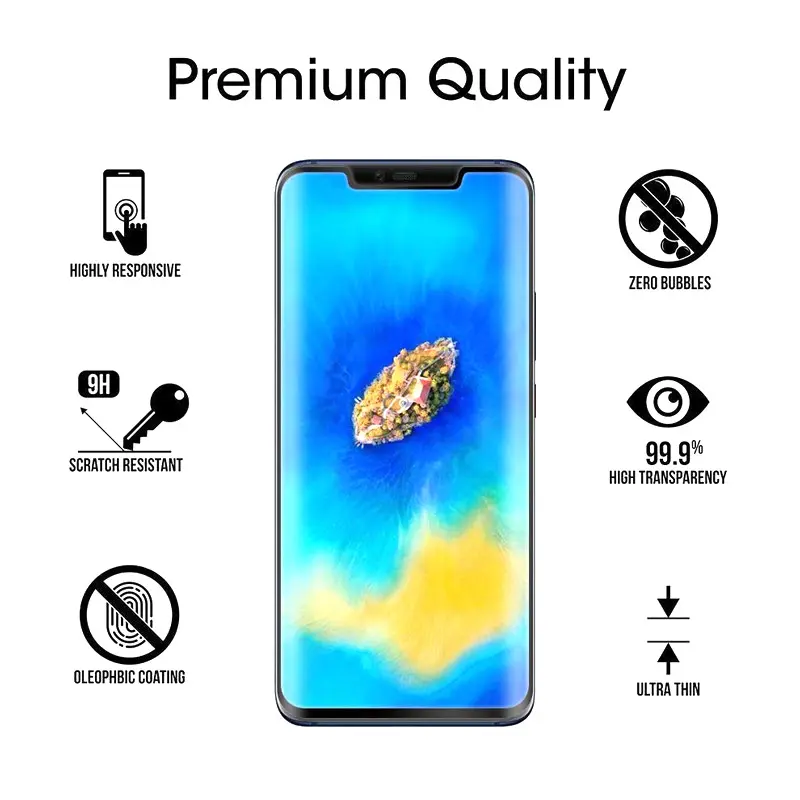 Zaštitno staklo FULL GLUE za Huawei Mate 20 Pro crno