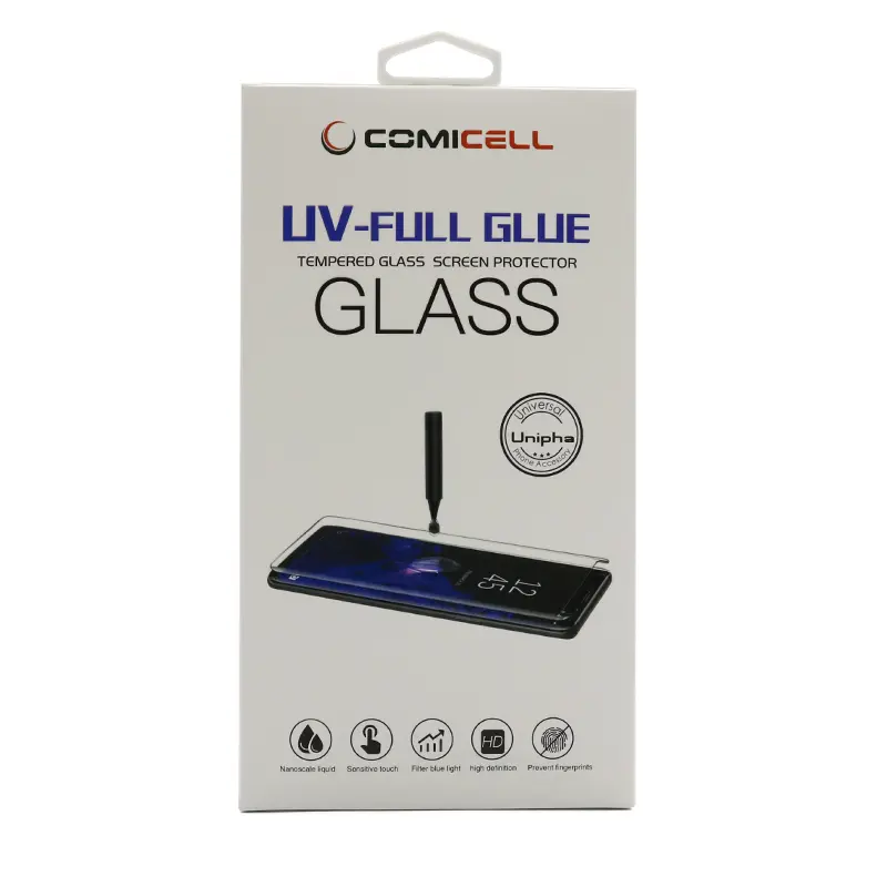 COMICELL Folija za zaštitu ekrana GLASS 3D MINI UV-FULL GLUE za Samsung G965F Galaxy S9 Plus zakrivljena providna (bez UV lampe)