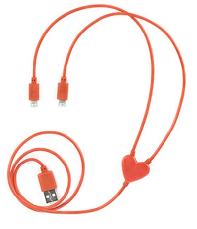 Dual Heart iPhone Charging Cable