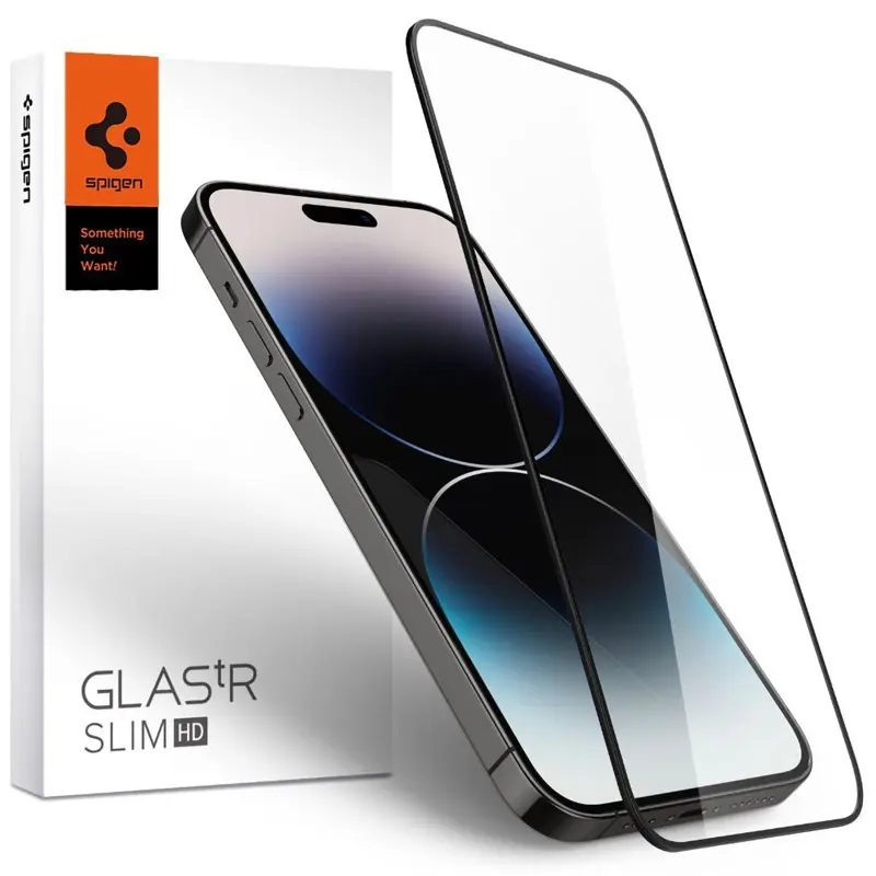 SPIGEN Zaštitno staklo GLAS.tR slim HD za iPhone 15 Pro Max crno