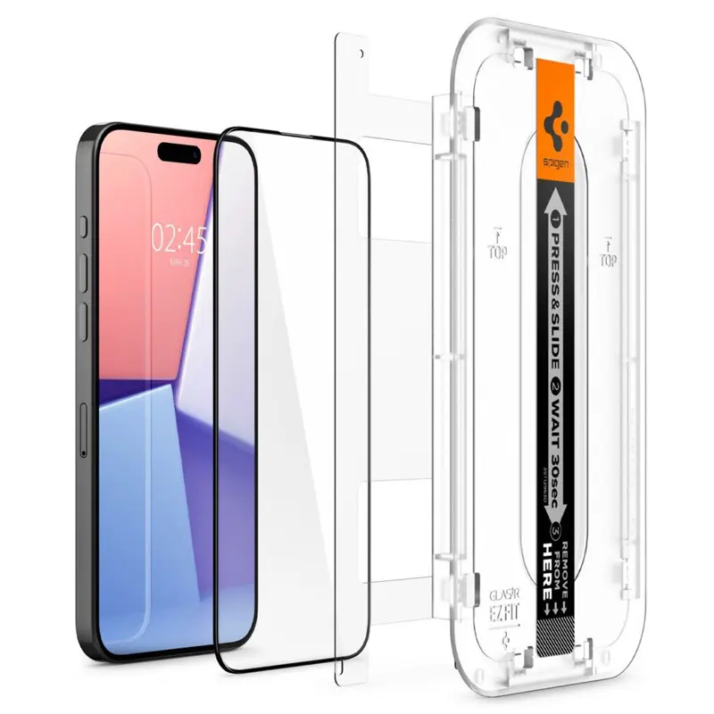 SPIGEN Zaštitno staklo Hartowane Glas.TR Ez Fit Fc iPhone 15 crno