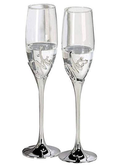 Čaše za šampanjac - Mr+Mrs