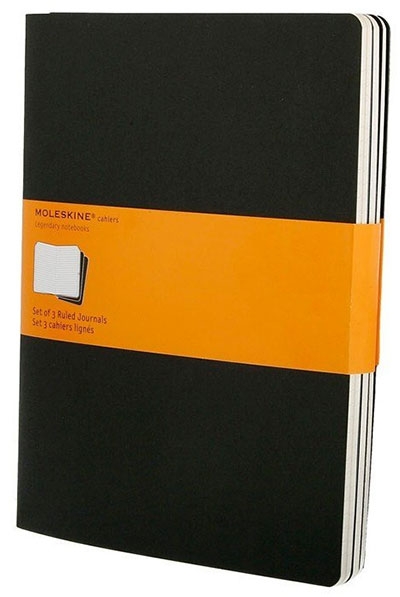 Moleskine - Set of 3 Notebooks, Black - Extra Large