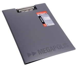 PVC Fascikla-podmetač sa štipaljkom Megapolis A4 - sivi