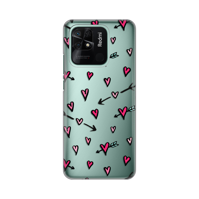 Maska Silikonska Print Skin za Xiaomi Redmi 10C Heart Pattern