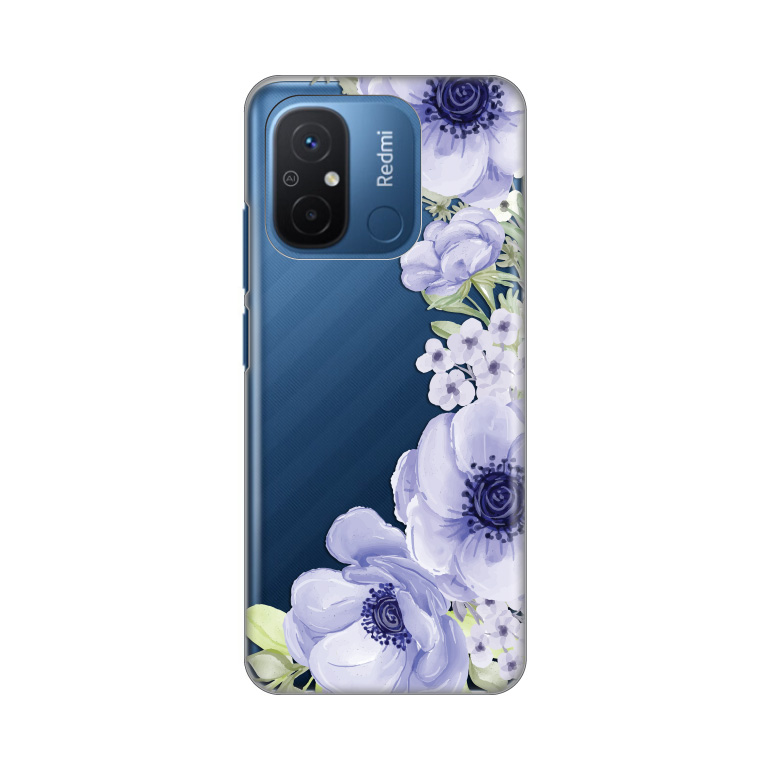 Maska Silikonska Print Skin za Xiaomi Redmi 12C Blue Roses