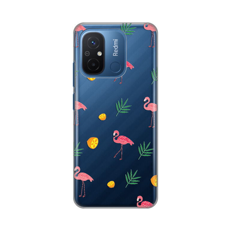 Maska Silikonska Print Skin za Xiaomi Redmi 12C Flamingo