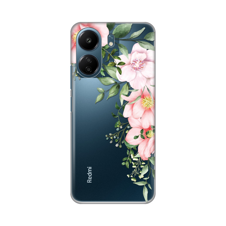 Maska Silikonska Print Skin za Xiaomi Redmi 13C Gentle Rose Pattern