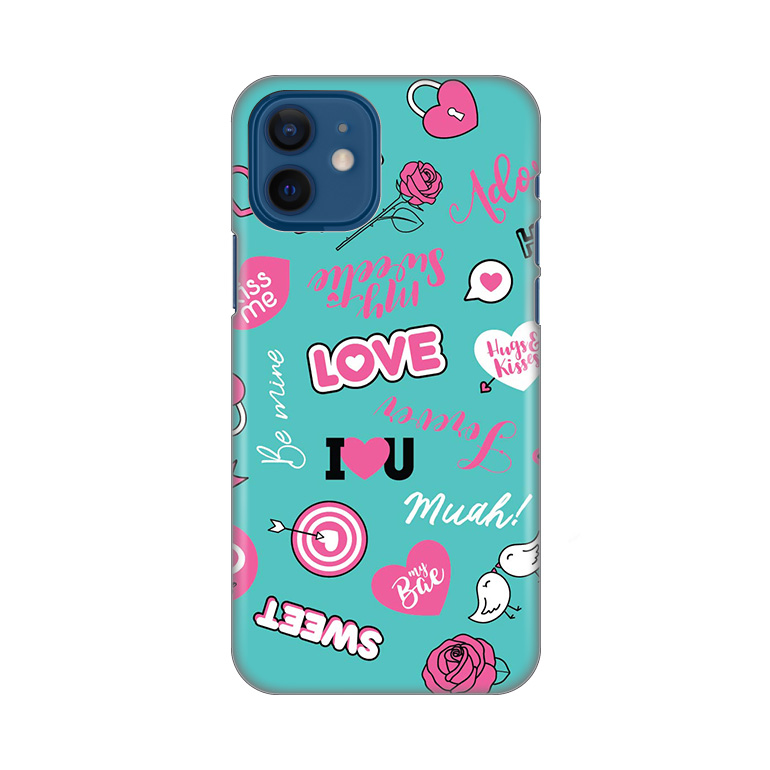 Maska Silikonska Print za iPhone 12 6.1 Love