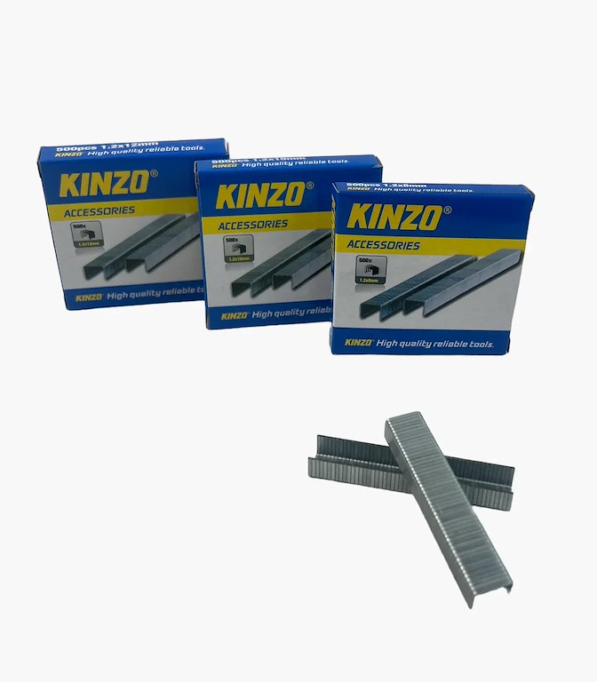 Kinzo Klemarice za heftalicu, 1.2 x 8mm, 10mm i 12mm, 500 komada