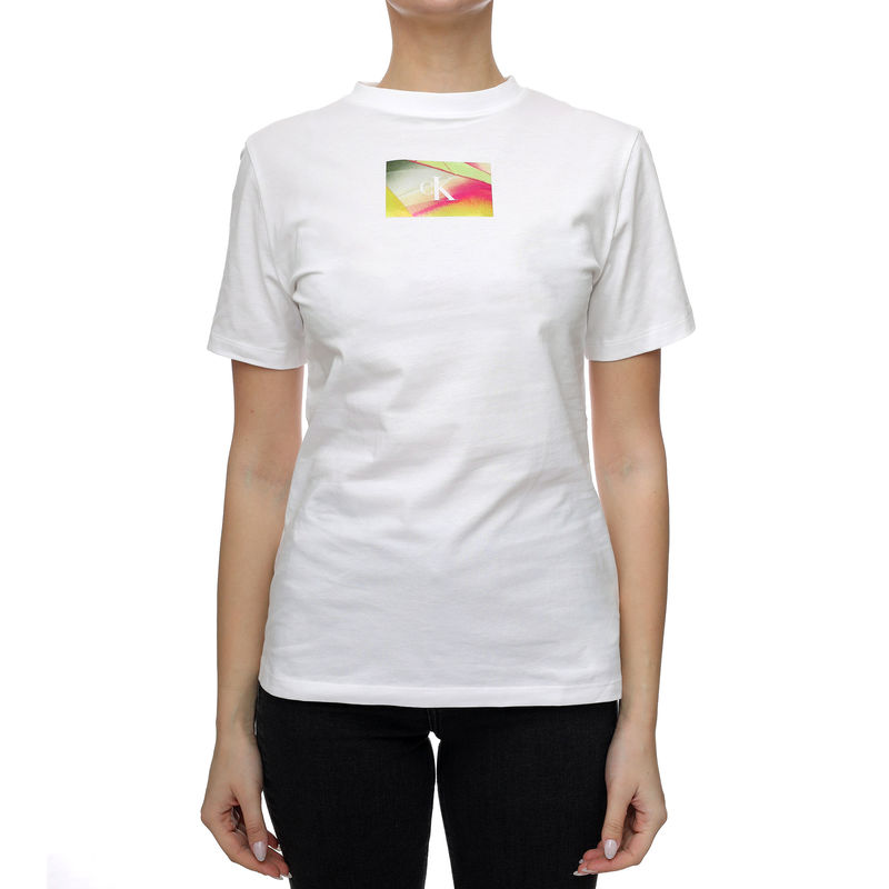 Ženska majica Calvin Klein Illuminated Box Logo Slim Tee